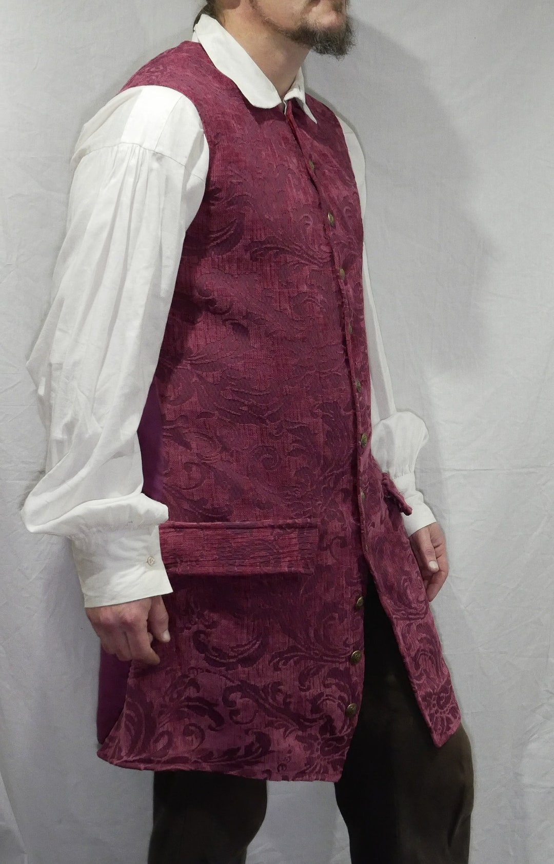 Traditional Long (custom Made) Pirate/squire Waistcoat. - Etsy