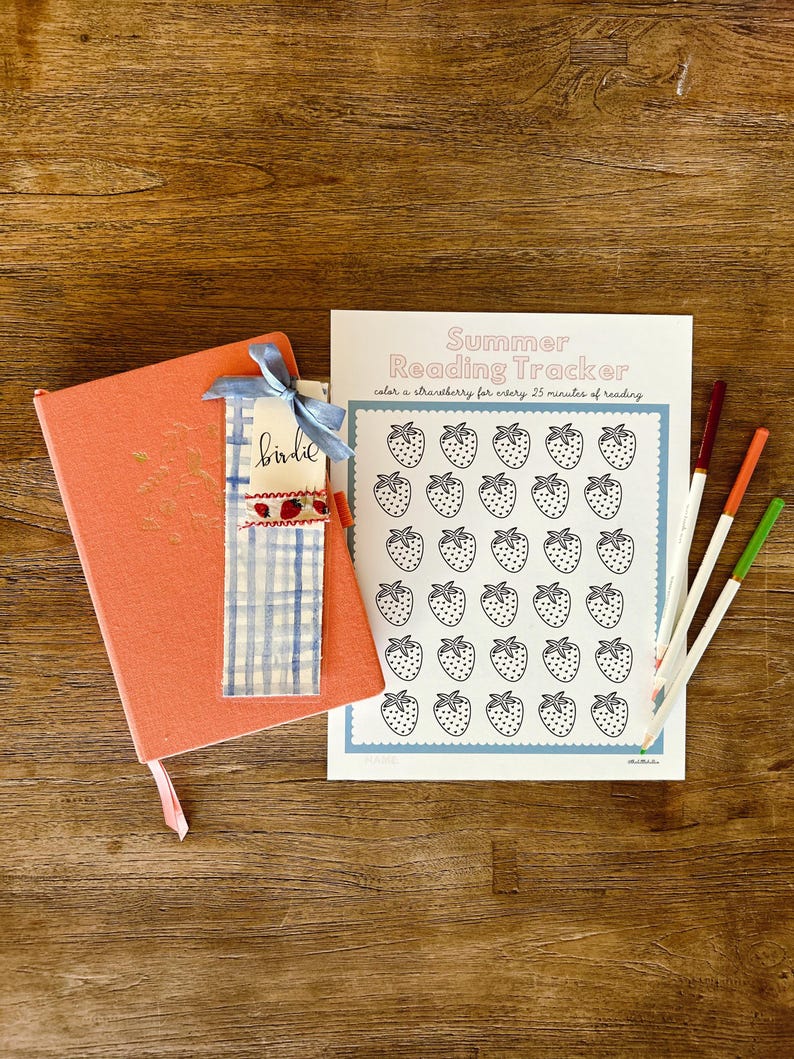 Summer Strawberry Reading Tracker - Etsy
