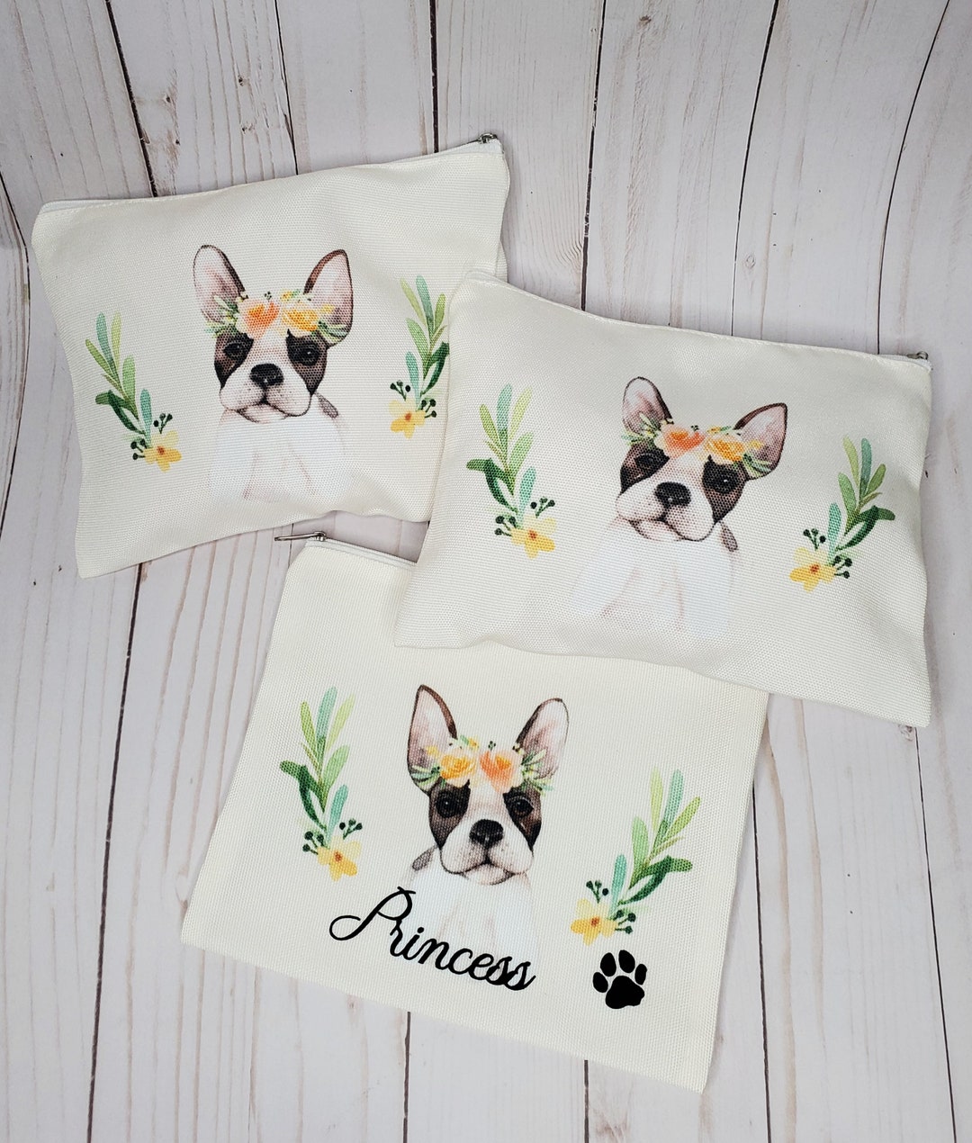 French Bulldog Makeup Bag / Personalized Makeup Bag / Custom Makeup Bag ...