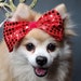 Christmas Red Bow // Dog Halloween Bow // Costume Dog Neck Tie Pet Bow ...