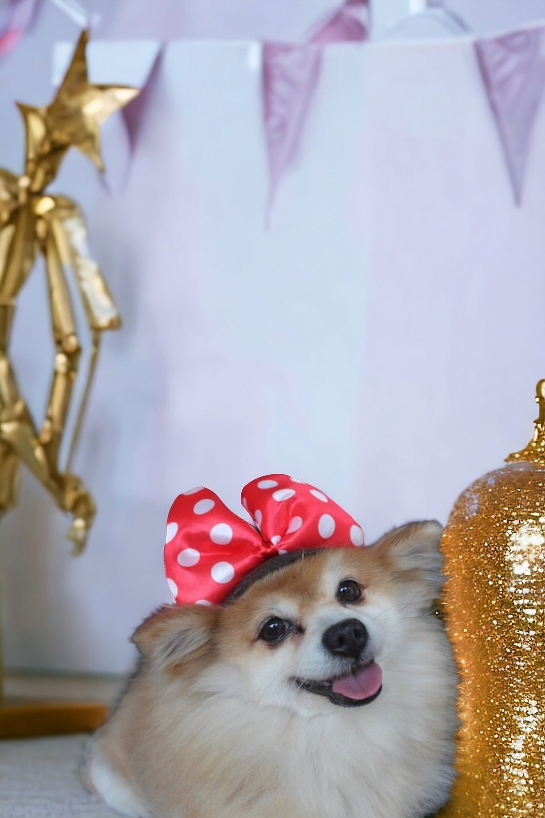 Mini Mouse Pet Costume Hat, Handmade Polka Dot Bow - Etsy