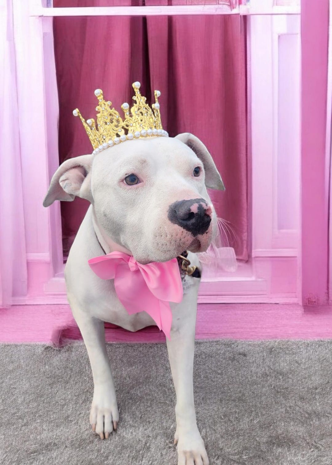 Gold Color Crown for Larger Size Dogs/crown and Bow Tie/princess Dog ...