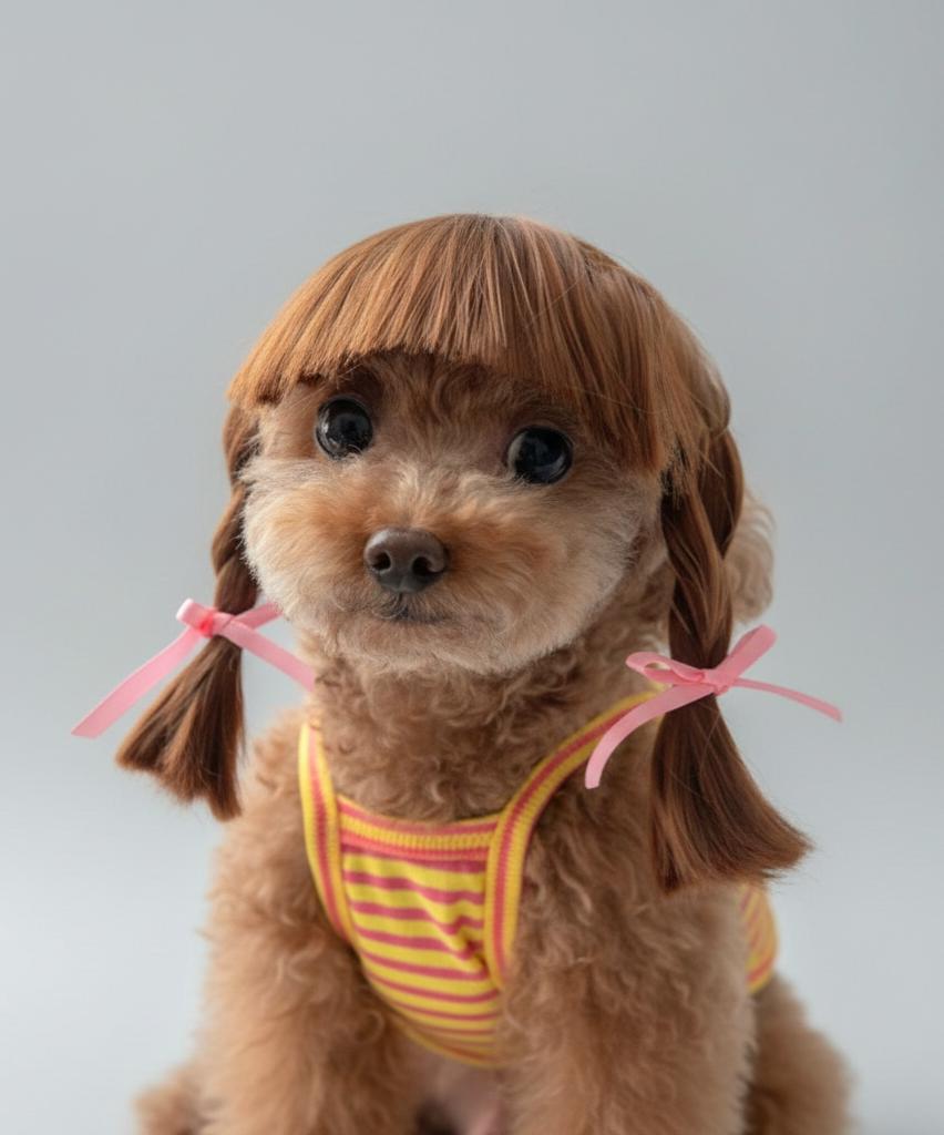 Brown Dog Wig: Elegant Pet Costume Accessory - Etsy