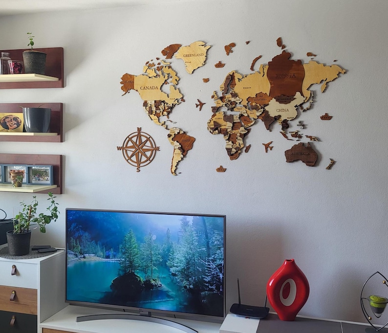 3D Layered World Map SVG – Perfect Christmas Gift - Digital Files for ...