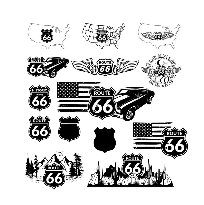 Route 66 Ornament SVG Bundle – Vintage Road Trip Designs for DIY Crafts ...