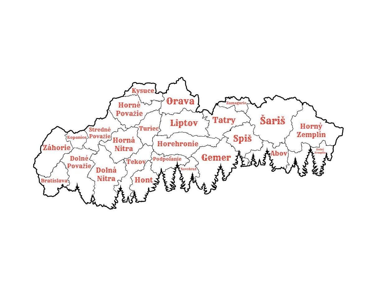 Slovakia Map SVG Files – Unique Design With Tree Tops Cutout - Etsy