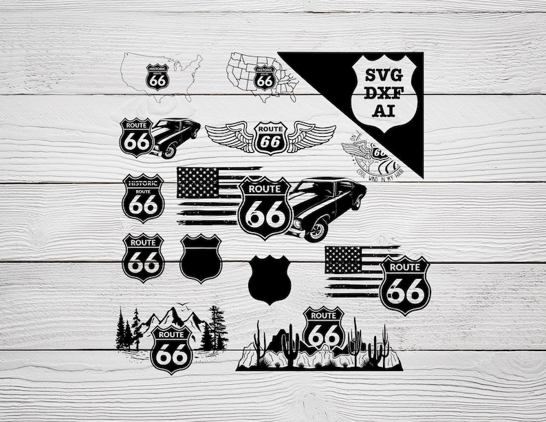 Route 66 Ornament SVG Bundle – Vintage Road Trip Designs for DIY Crafts ...