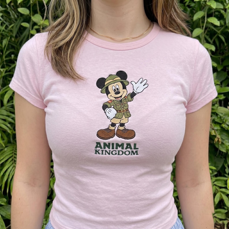 Embroidered Magical Land Cartoon Mouse Shirt , Retro Magic Kingdom Tee ...