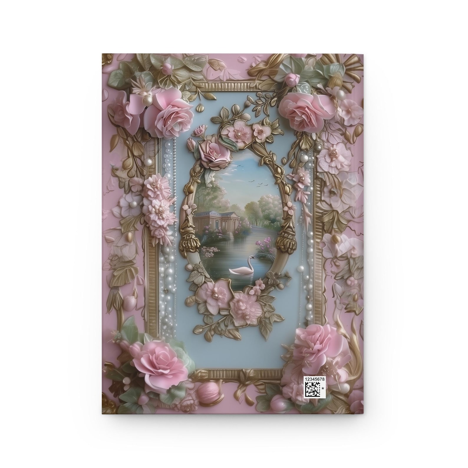 Rococo Floral Swan Journal Hardcover, Baroque Style, Elegant, Writer ...