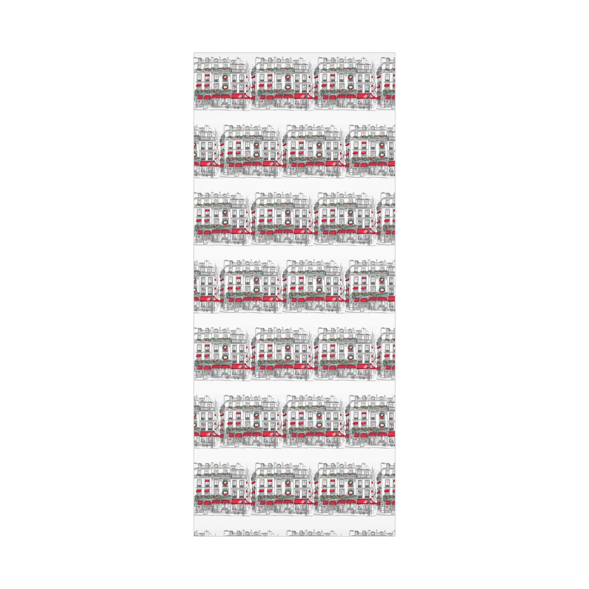 Christmas Wrapping Paper Paris Shops Christmas Facade Wrapping Paper ...