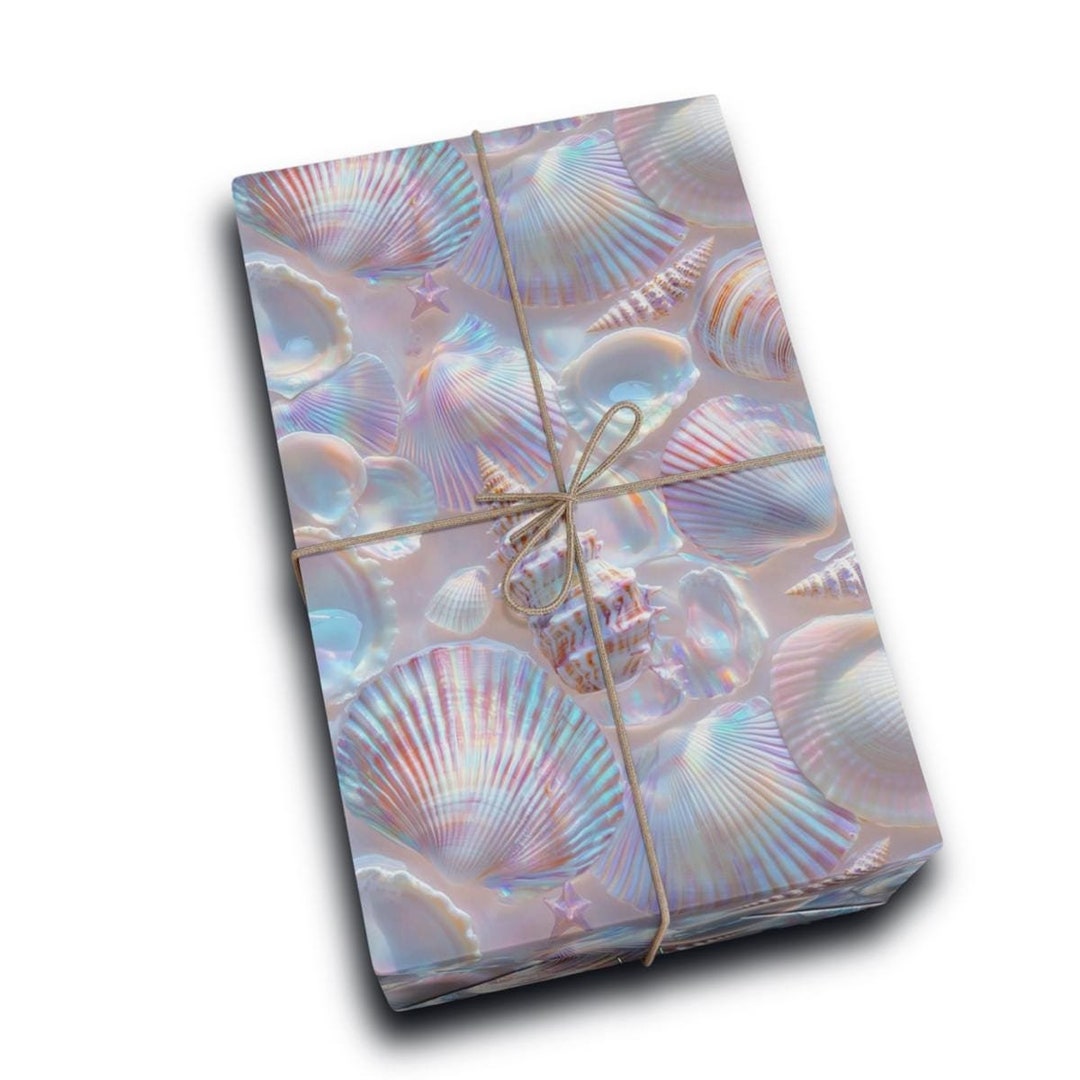 Seashell Wrapping Paper, Iridescent Color, Mother's Day, Birthday ...