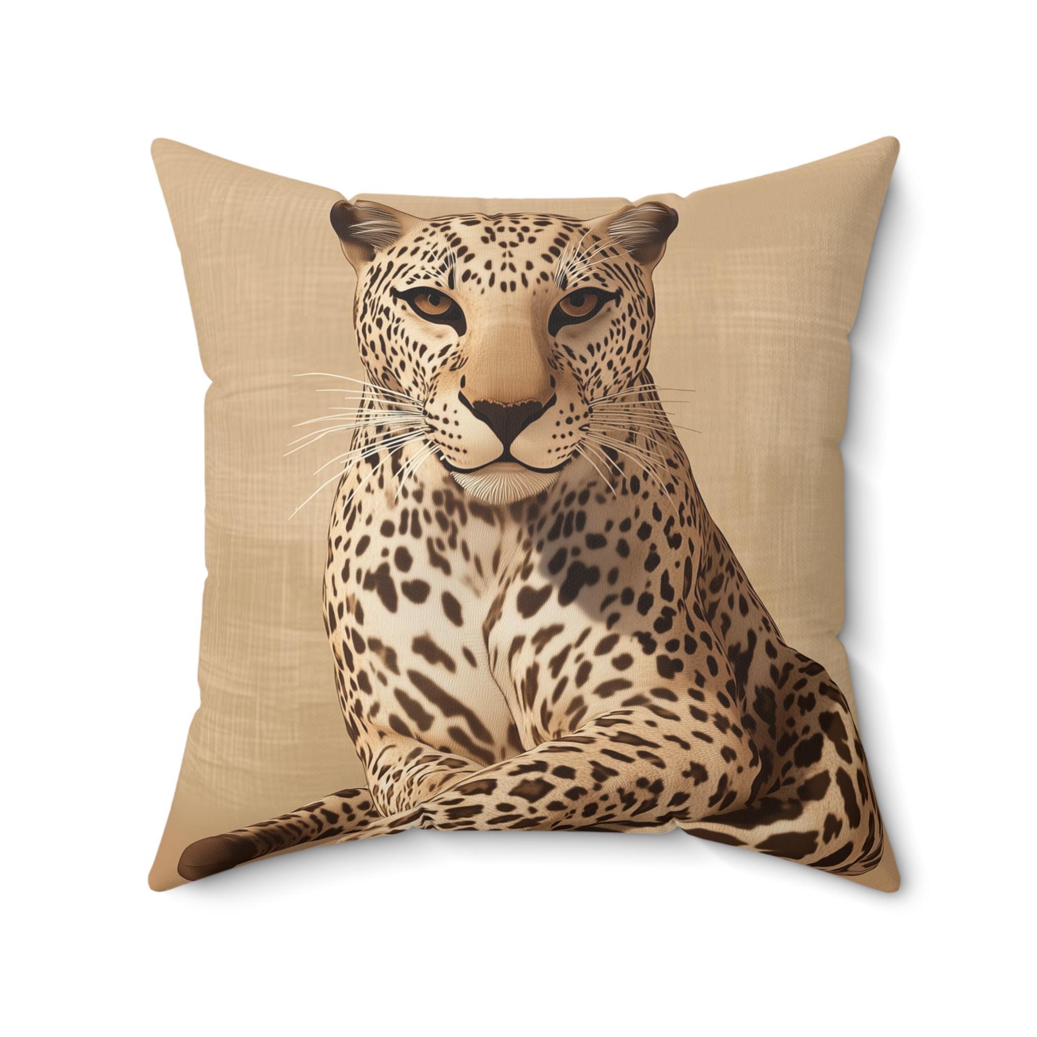 Leopard Square Pillow, Safari Bedroom Decor, Faux Suede Throw, Jungle ...