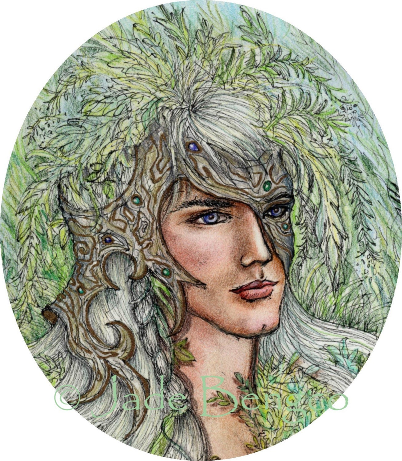 WOODLAND DEITY Elves Limited Edition Art Print From an Original Fantasy ...
