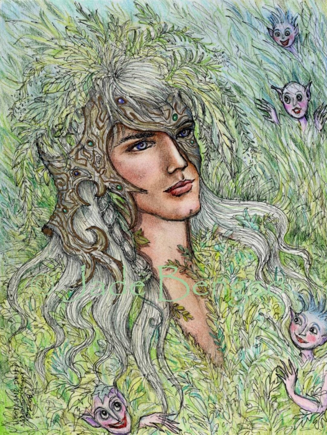 WOODLAND DEITY Elves Limited Edition Art Print From an Original Fantasy ...