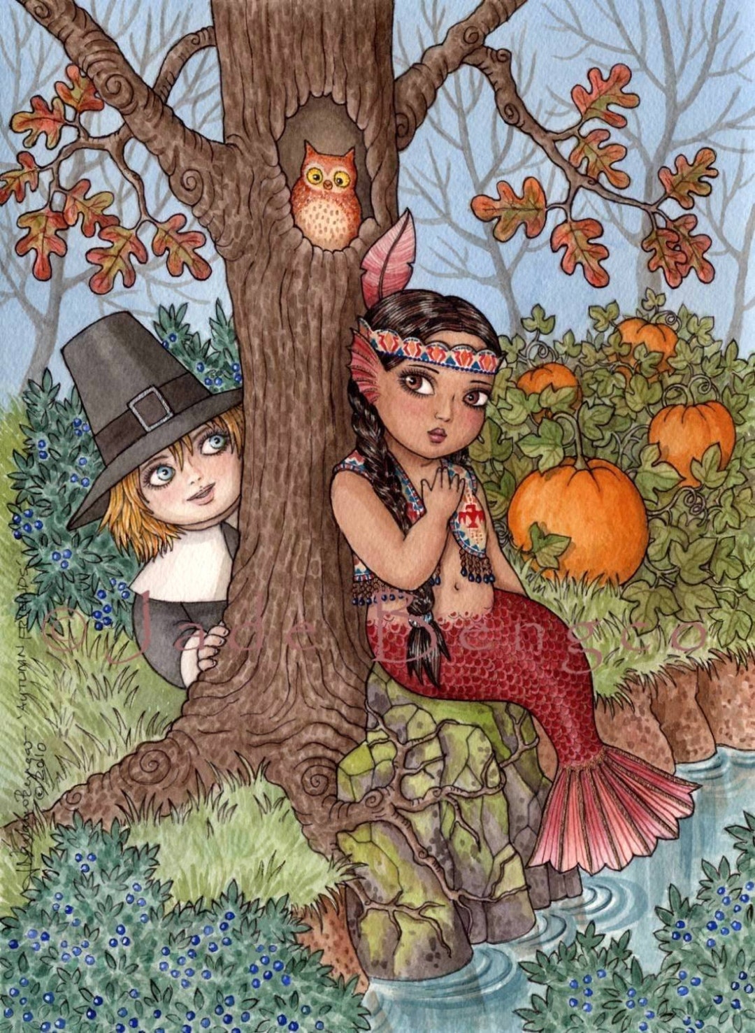 AUTUMN FRIENDS Thanksgiving Limited Edition Art Print From an Original ...