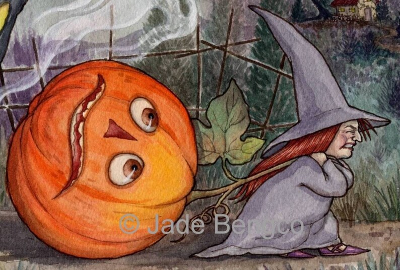 DETERMINED Witch Pumpkin Ghost Halloween Limited Edition Art - Etsy