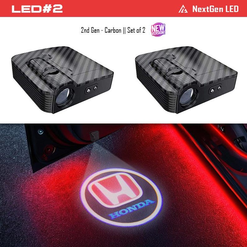 HONDA Led Welcome Door Light Projector | Set of 2 With Light & Distance ...