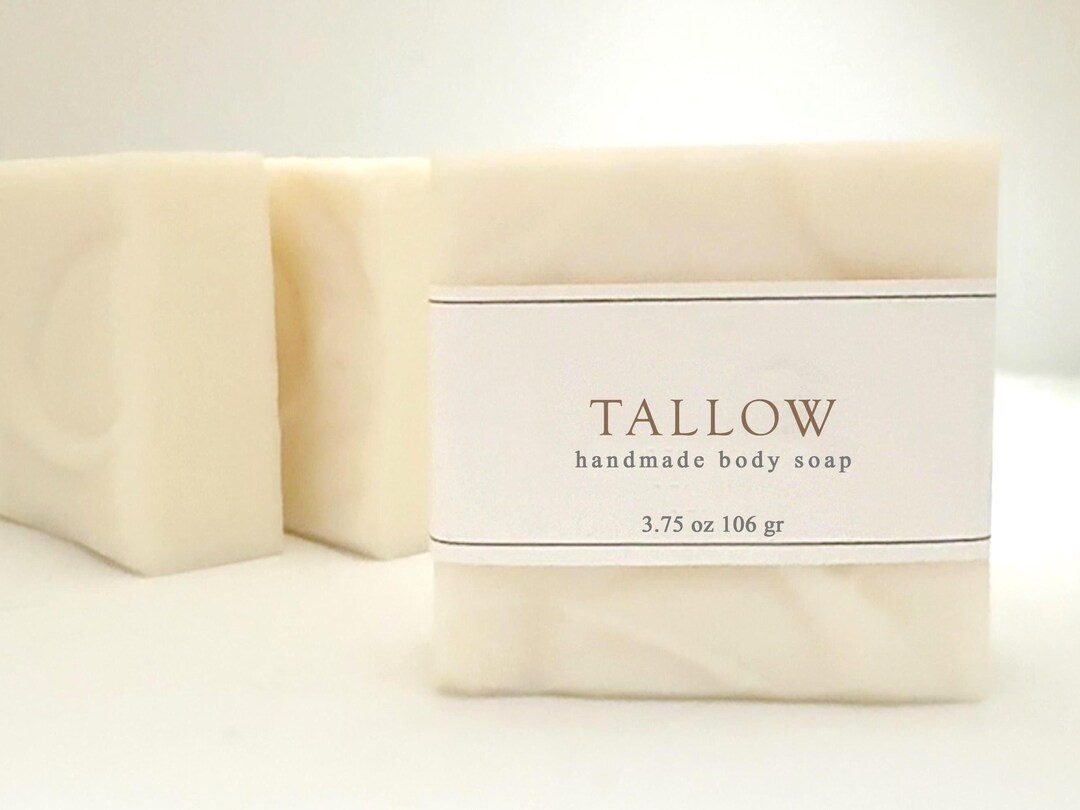 Tallow Soap - Unscented Face & Body Soap - All Natural Acne Soap, Beef ...