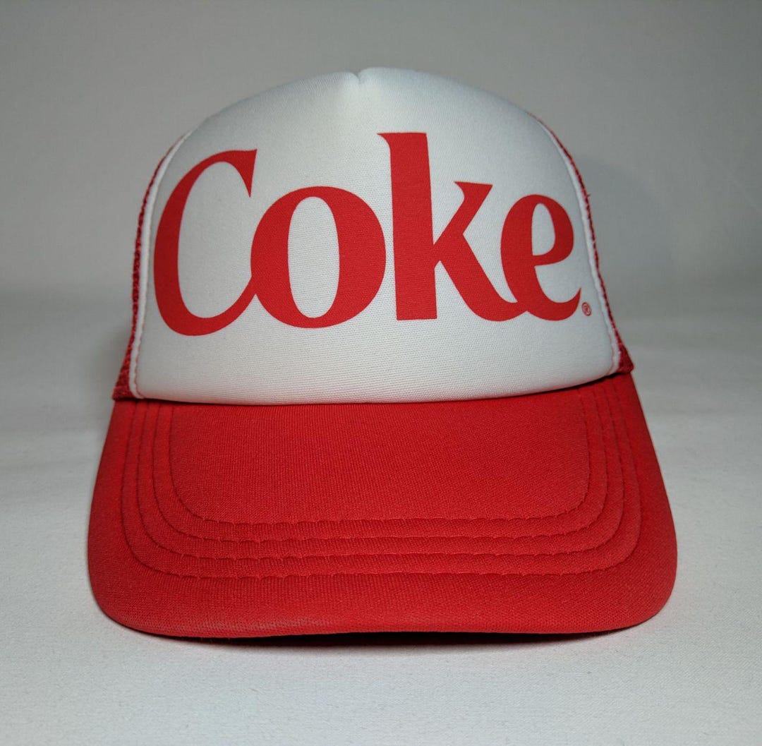 Vintage 1990s Coke Coca Cola Cap Hat Adjustable Mesh Snapback Red and ...