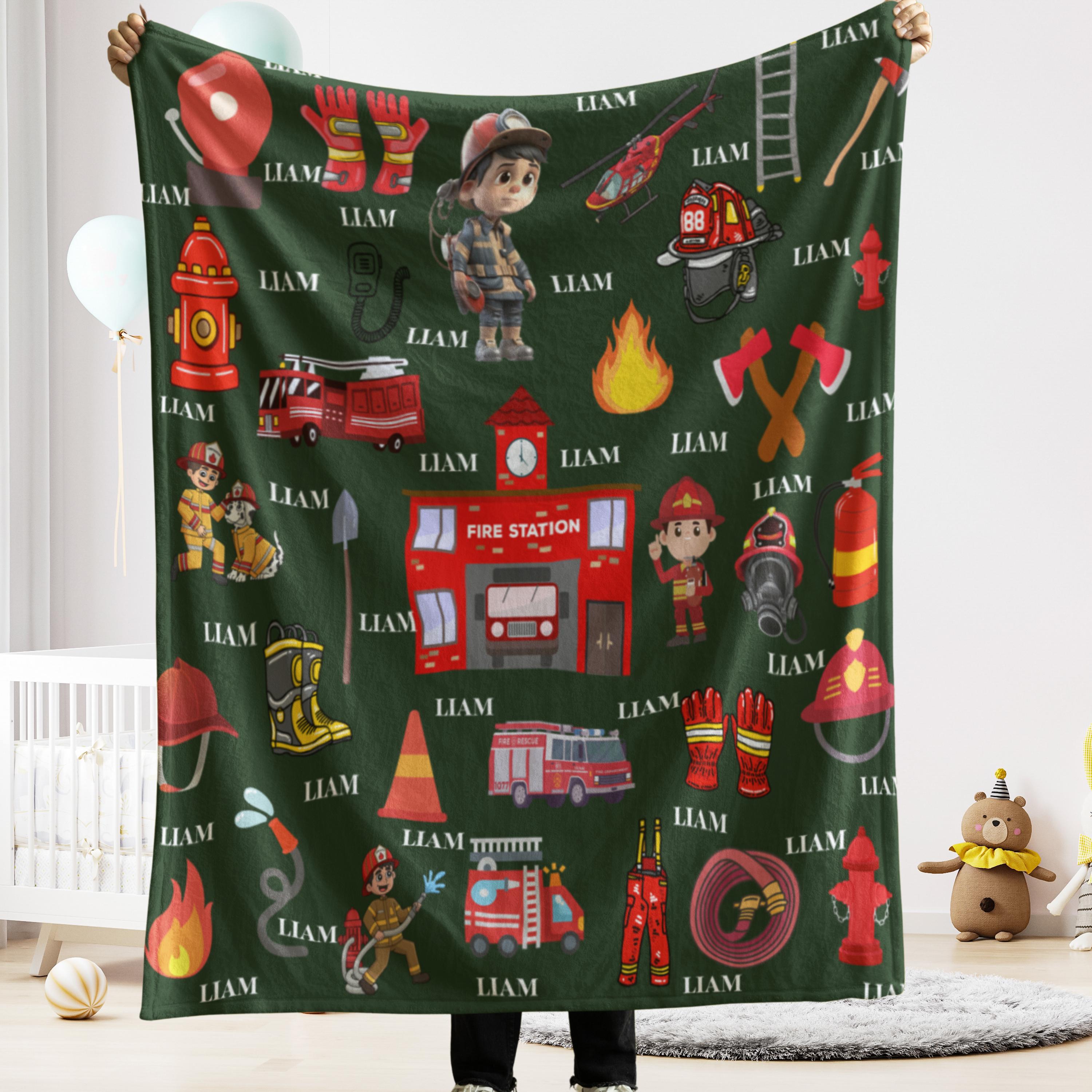 Personalized Kids Fire Department Blanket, Personalized Fire Blanket ...