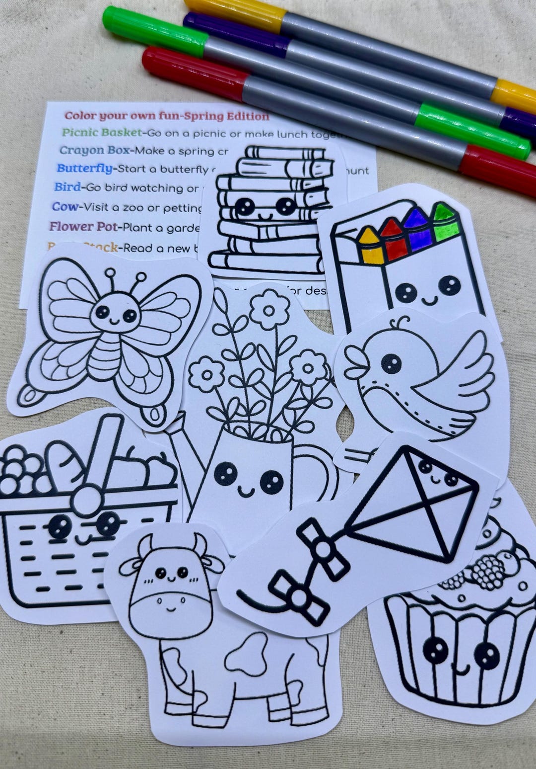 Color Your Own Stickers|sticker Activities|kid Art|easter Basket ...