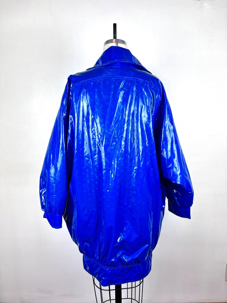 Vintage 80s Raincoat / Padded Puffer Blue Vinyl Rain Jacket / - Etsy