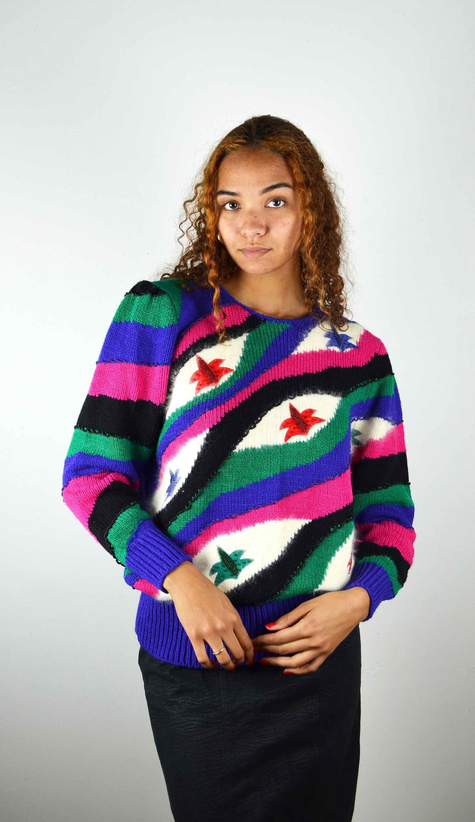 Vintage 80s Sweater / 1980s Sweater / Vintage Beaded Sweater / - Etsy