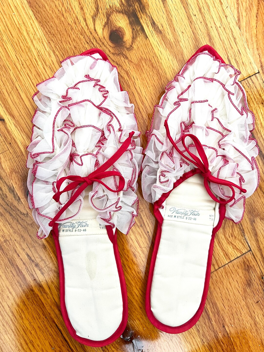 Vintage 60s 1960s White Hot Pink Slippers Mod House Hostess Shoes Size ...