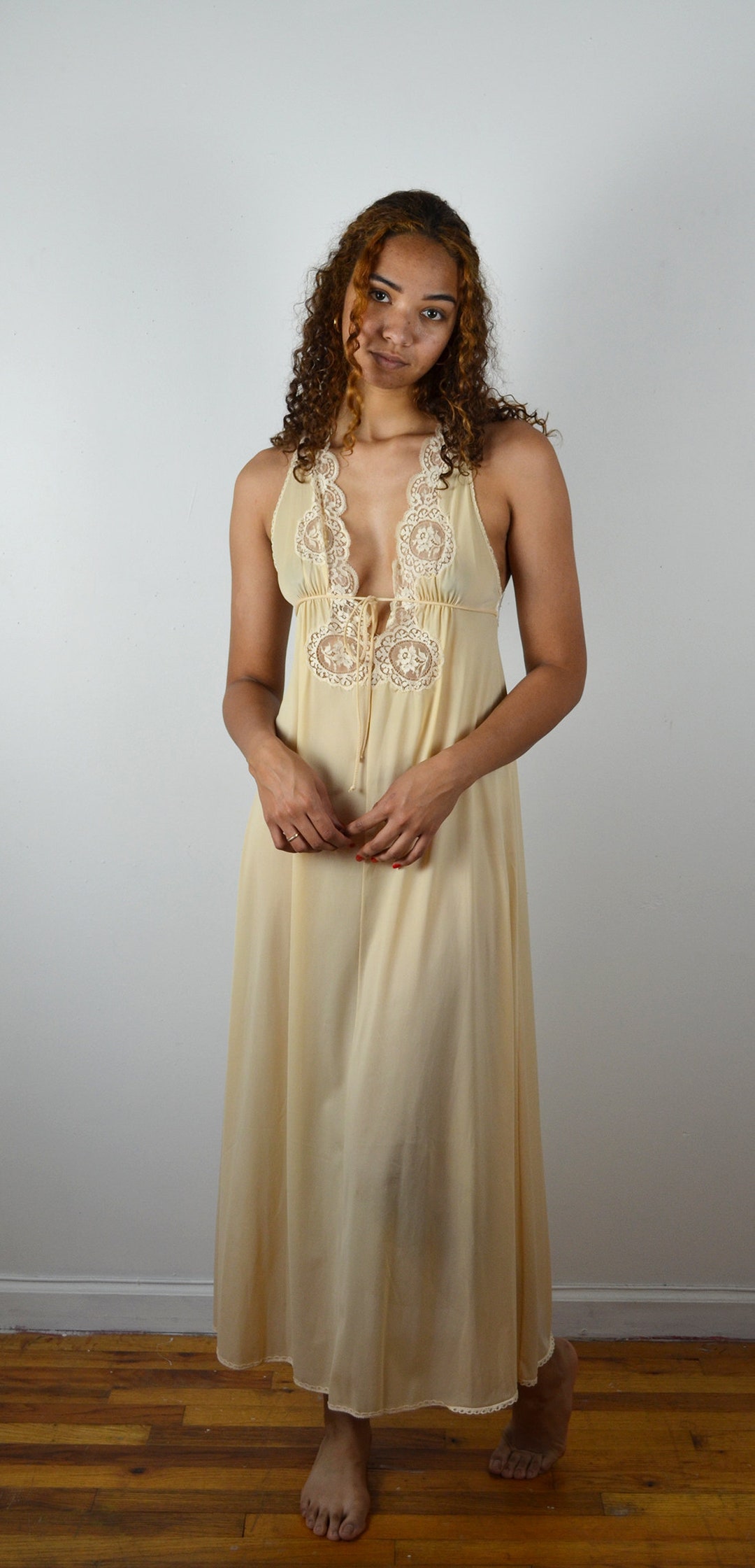Vintage 70s Olga Peach Slip / 1970s Vintage Slip Dress / Lace Lingerie ...