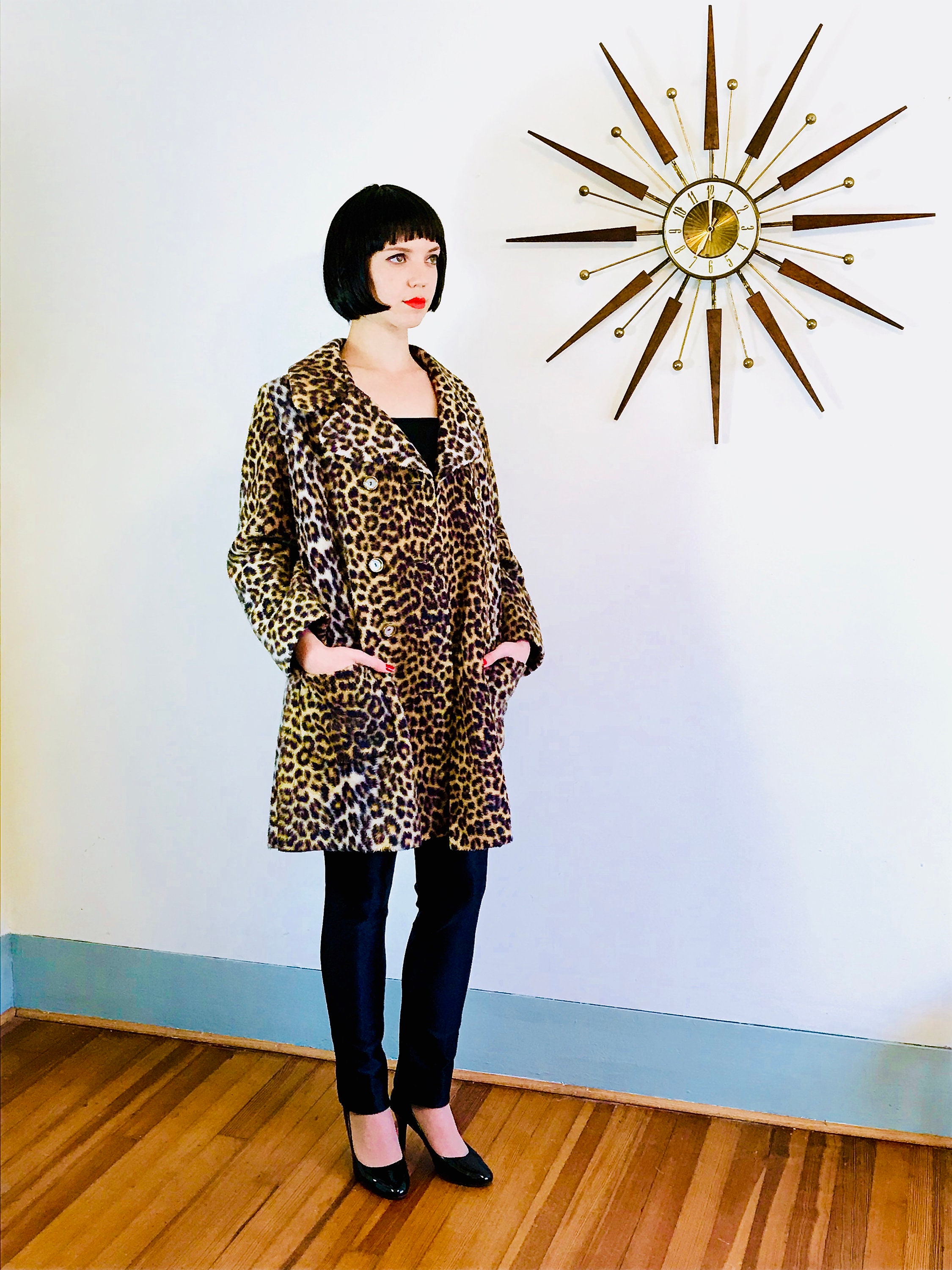60s Leopard Coat, Rockabilly Jacket, Vintage Leopard jacket, Cheetah ...