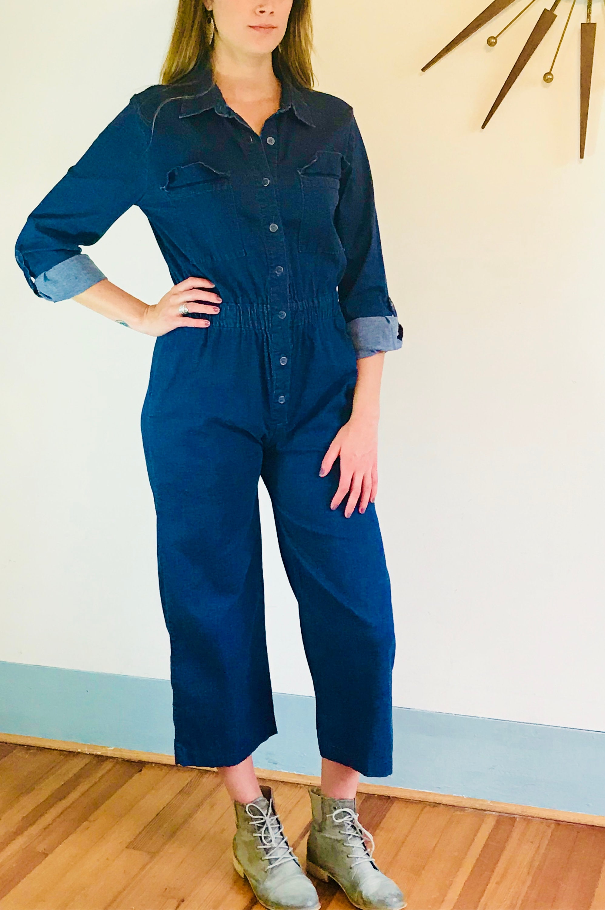 90s Denim Romper, Jean coveralls, Vintage Onepiece, Long sleeve romper ...
