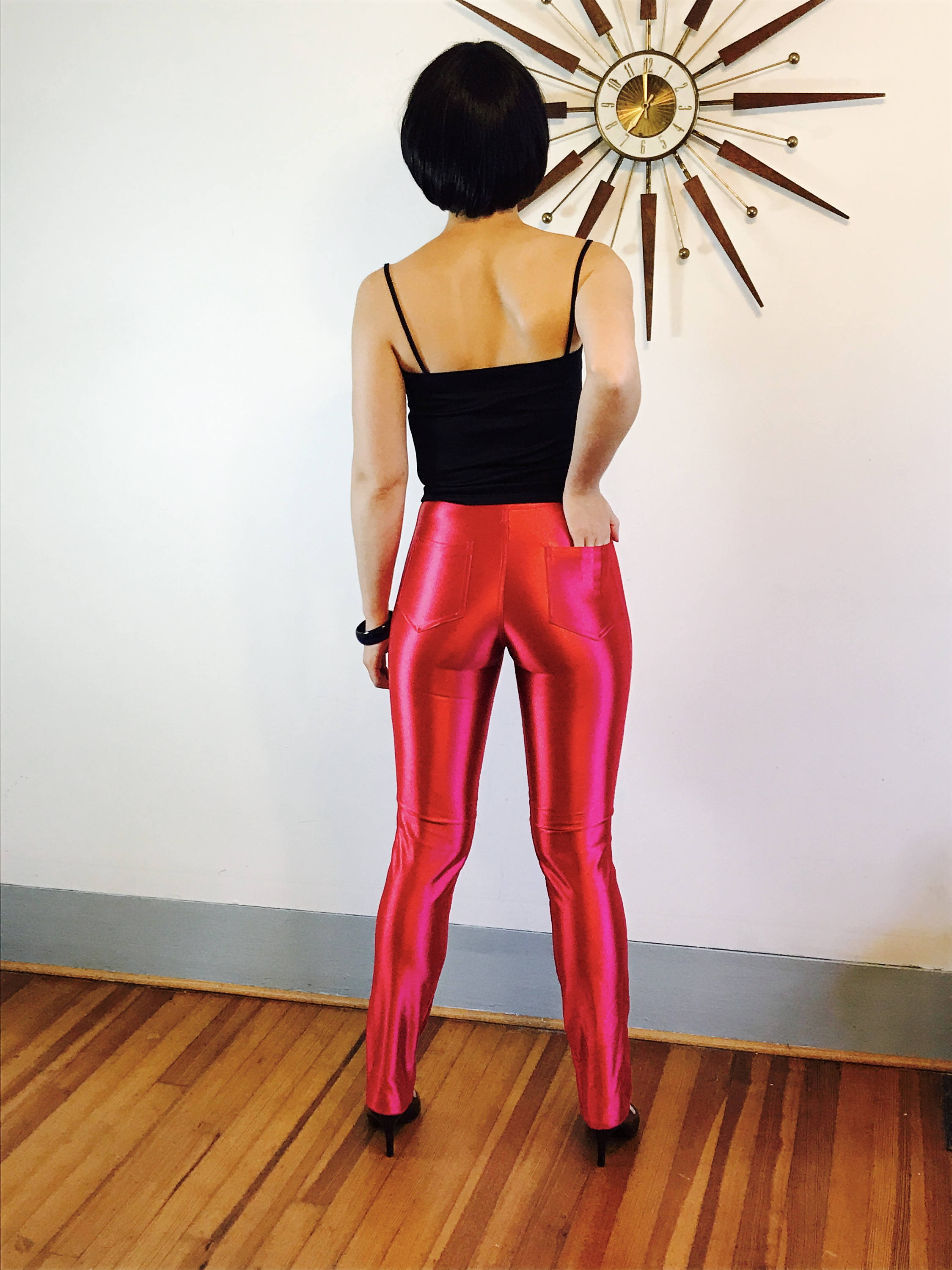 Pink Disco Pants Spandex Disco Jeans 70s Disco Pants Skin Tight