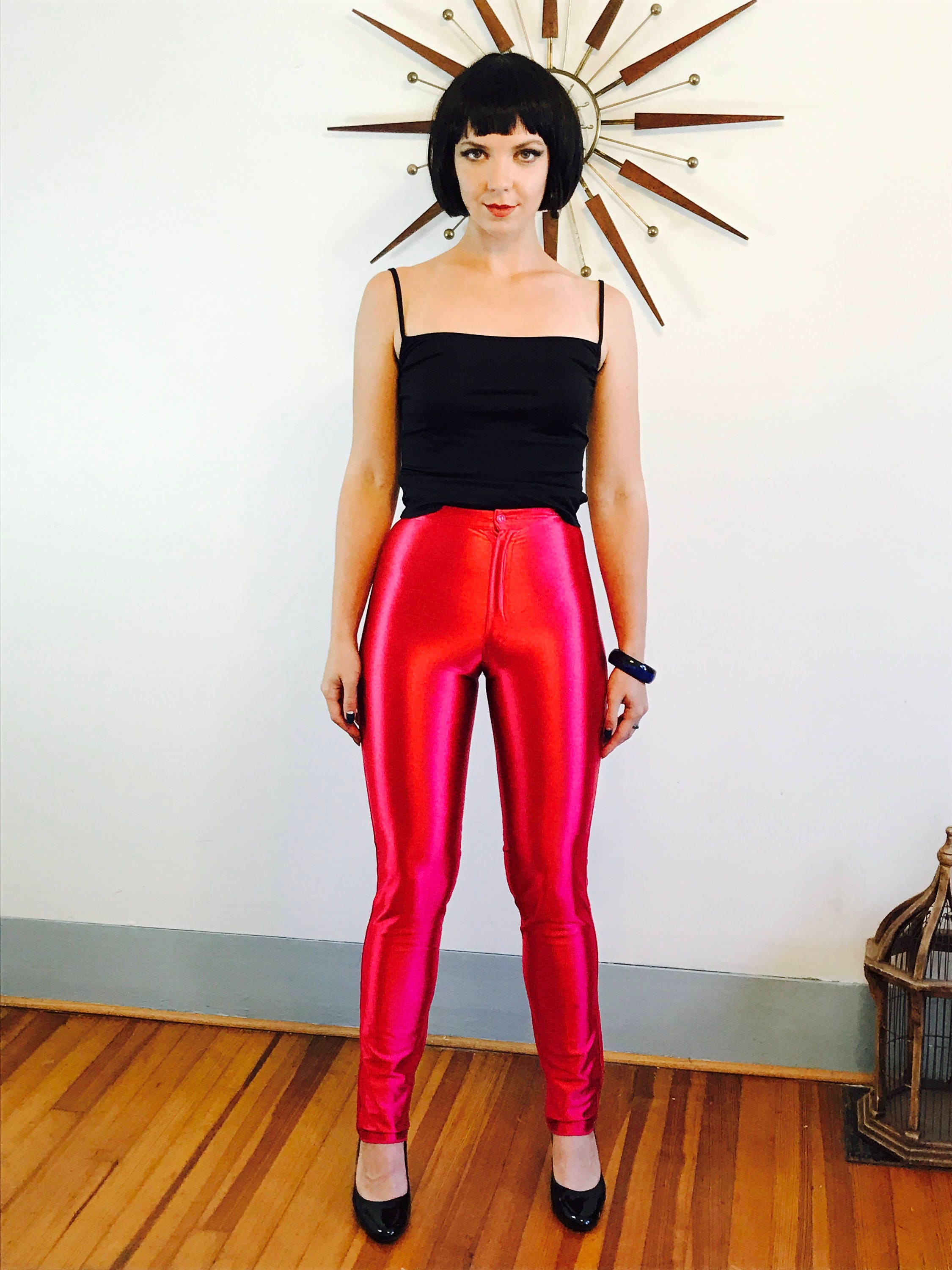Pink Disco Pants Spandex Disco Jeans 70s Disco Pants Skin Tight