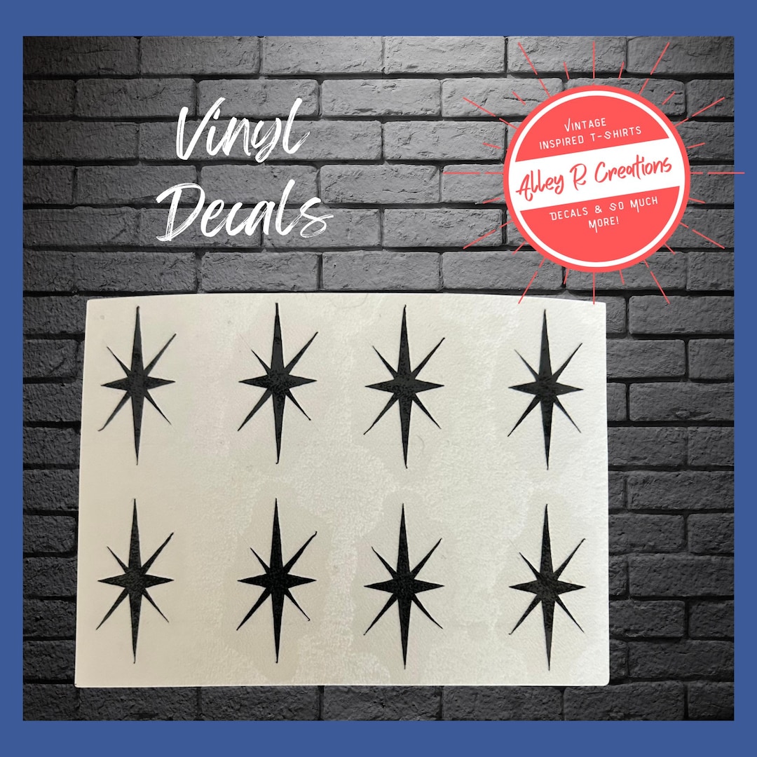 Mid Century Starburst Inspired Decals - Decals Only, Many Color to ...