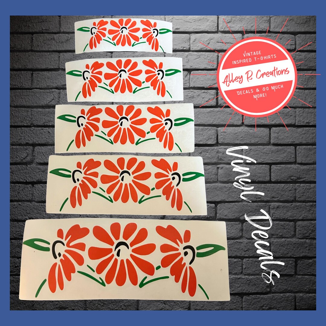 Daisies Vintage Inspired Decals - Decal Only Bowls Are NOT Included - Etsy