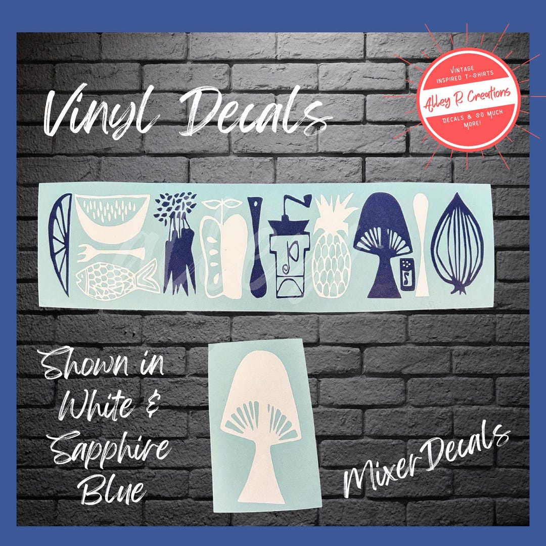 Vintage Pyrex Inspired Mixer Decal: Mod Kitchen Design With Dual Colors ...
