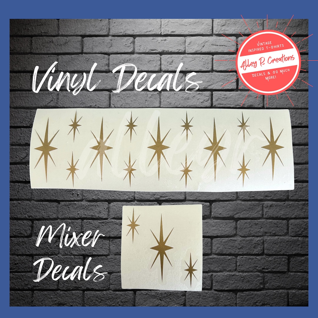 Mid Century Starburst Vinyl Mixer Decal - Etsy