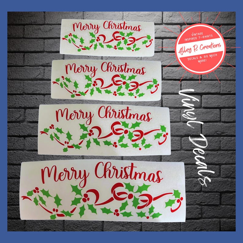 Vintage Inspired Merry Christmas Decal - Decal Only Dishes Are NOT ...