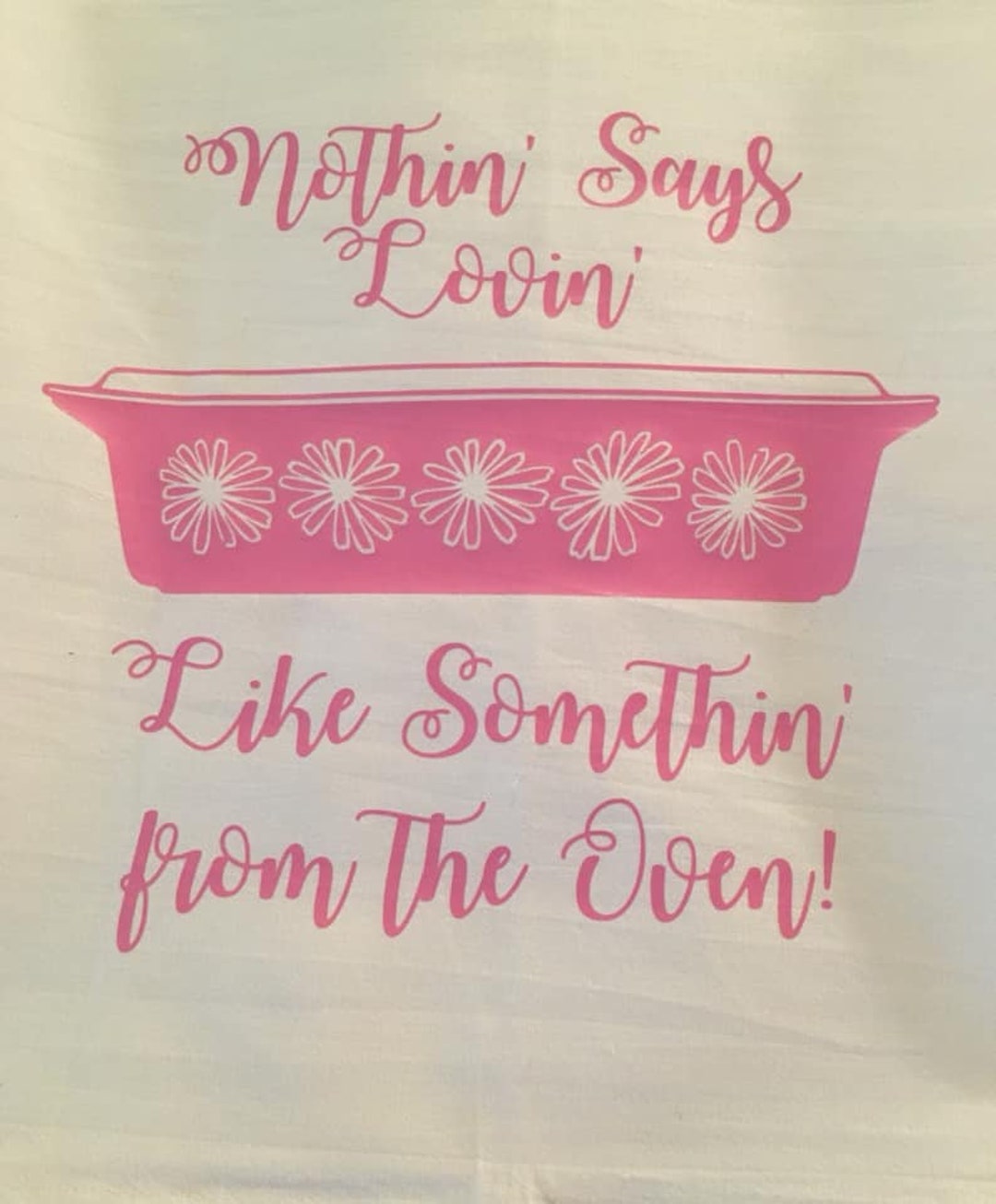 Pyrex Pink Daisy Space Saver Inspired Flour Sack Towel Available in ...