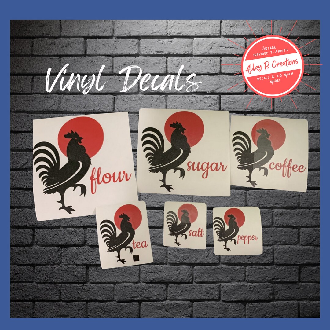 Sun & Rooster Canister and Shaker Decals - Decals Only Canisters and ...