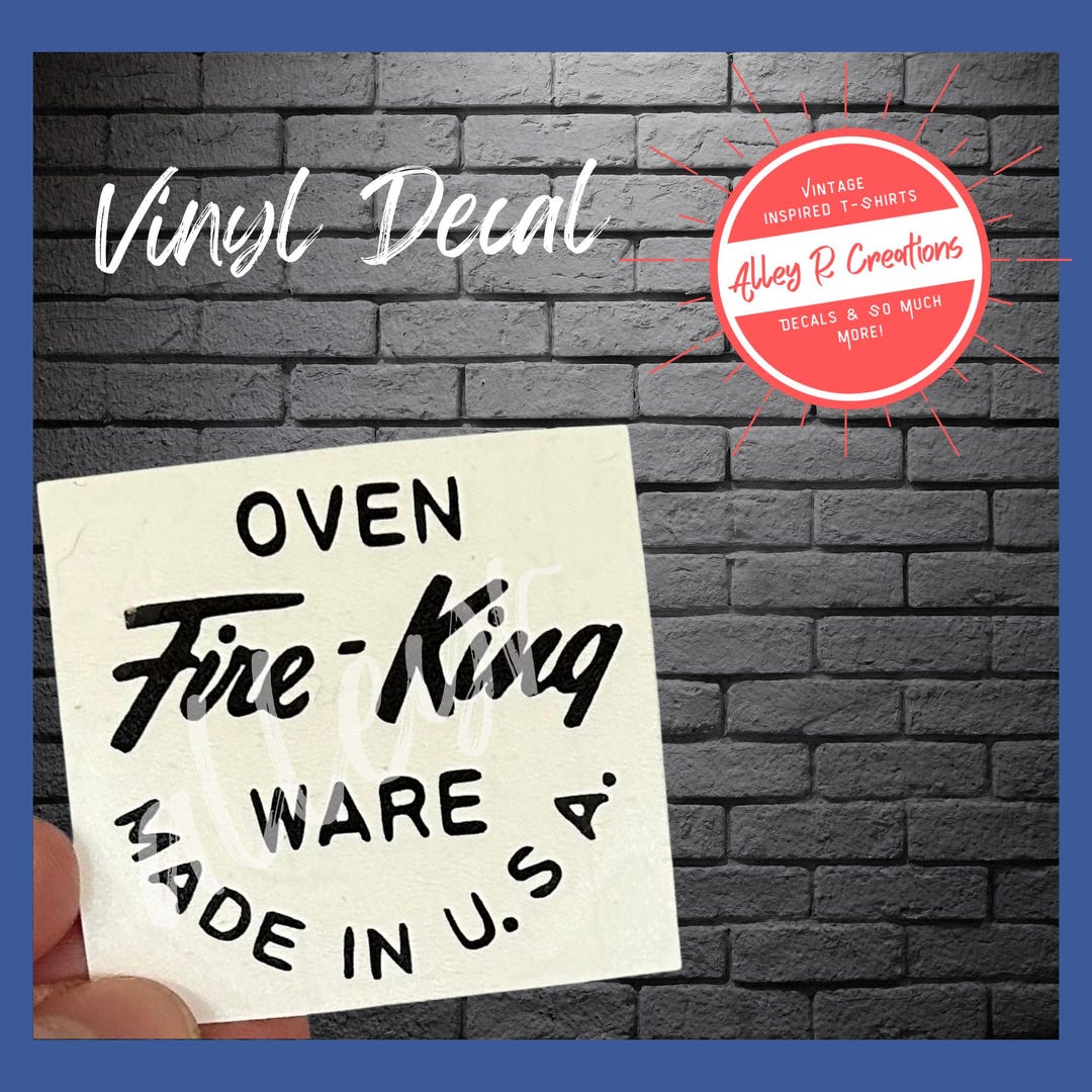 Vintage Fire King Back Stamp Inspired Decal - Decal Only - Ornament is ...
