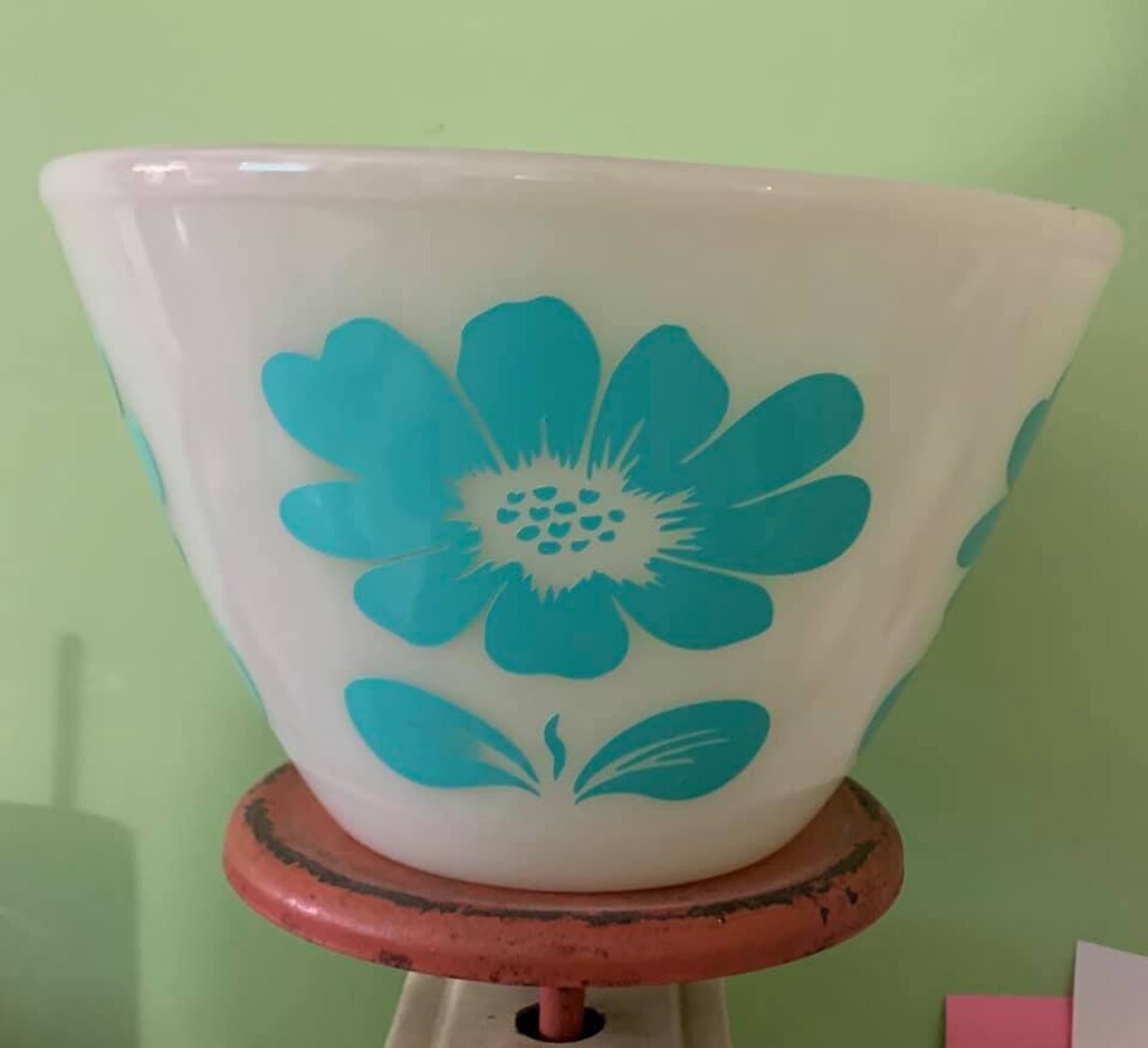 Vintage Fire King Flower Inspired Decal Decals Only Bowl is NOT ...