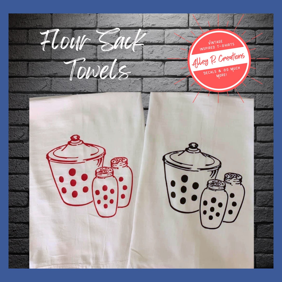 Vintage Fire King Dots Inspired Flour Sack Towel: 100% Cotton - Etsy