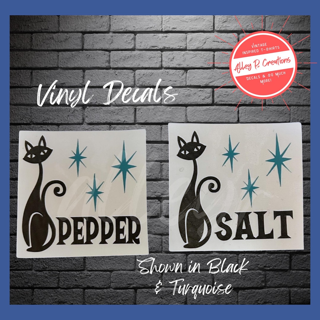 Mid Century Cat Inspired Shaker Decals Decals Only, Shakers Are NOT ...