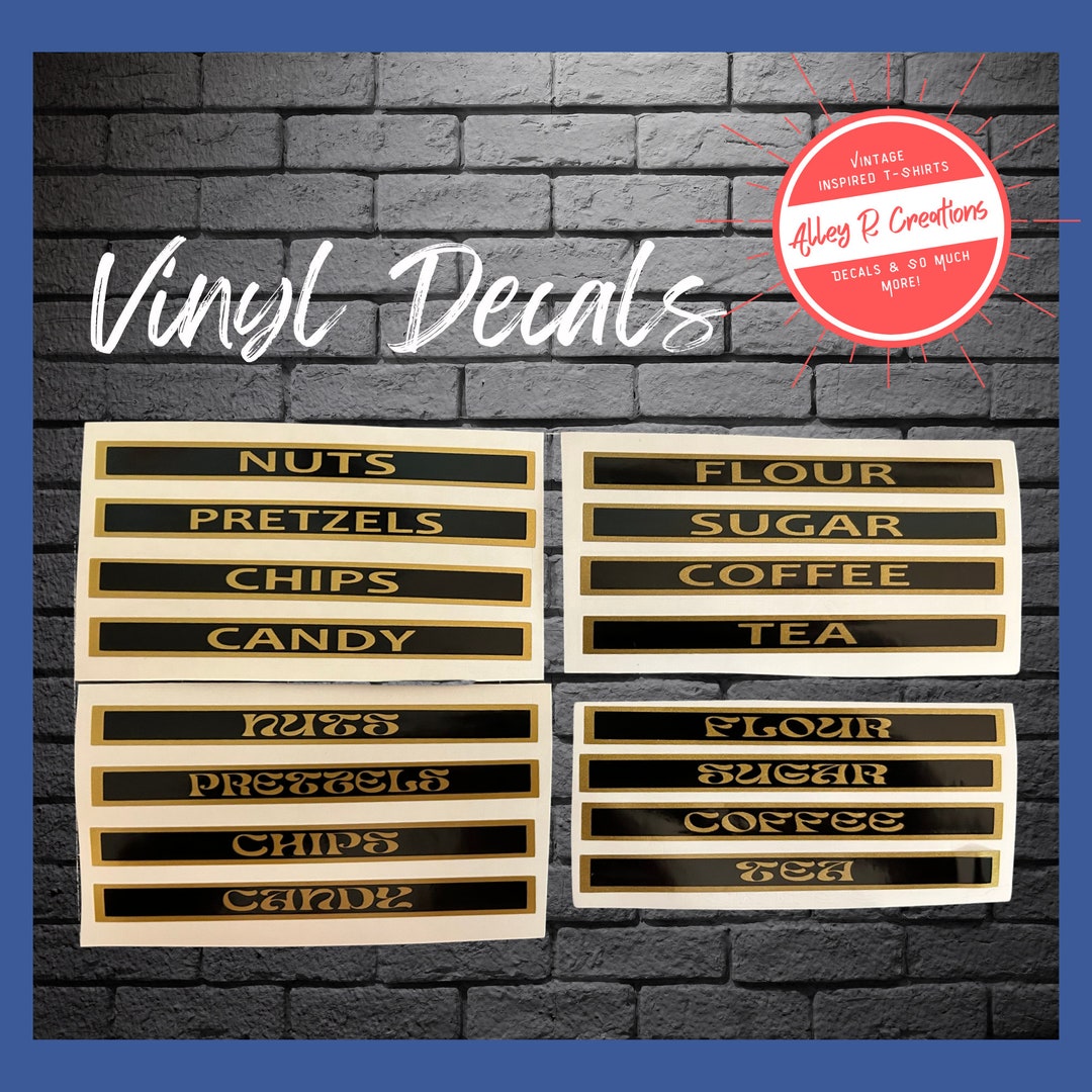 Vintage Inspired Stacking Canister Decals - Canisters Are NOT Included ...