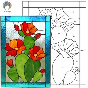 Digital Download NPUN487 Stained Glass Pattern - Cactus Large , Diy ...
