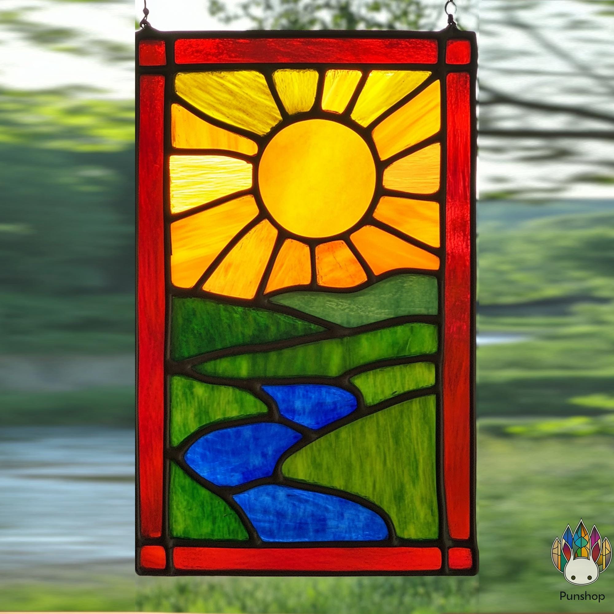 Digital Download Pattern Suncatcher Stained Glass Mountain PUN193 , Diy ...