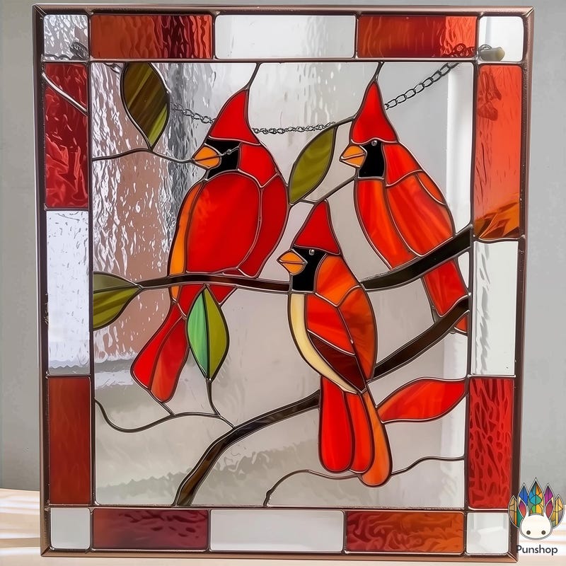 Stained Glass Cardinal Pattern - Etsy