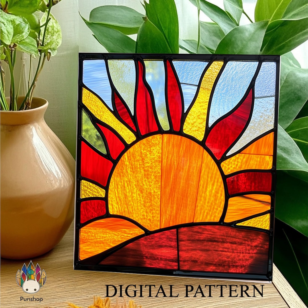 STAINED GLASS PATTERN, Simple Sun PUN25 , Diy Stained Glass Easy ...