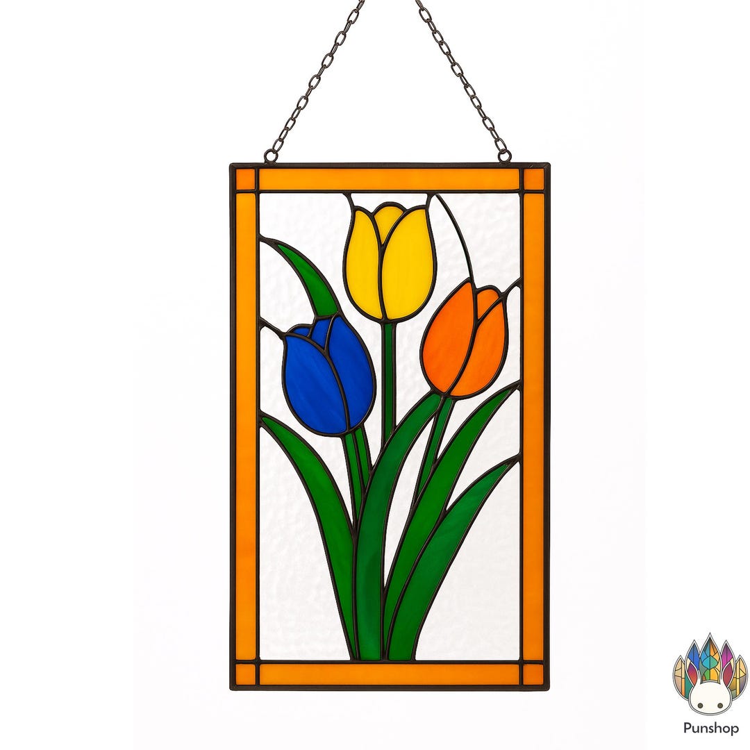 Digital Download PATTERNS NPUN01 Tulip , Diy Stained Glass Easy Stained ...